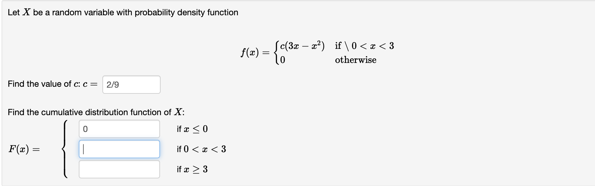 Solved Let x ﻿be a random variable with probability density | Chegg.com