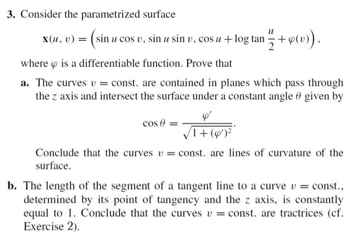 Solved 3. Consider the parametrized surface | Chegg.com