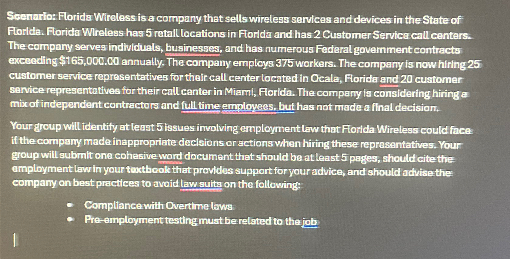 Solved Scenario: Florida Wireless is a company that sells | Chegg.com