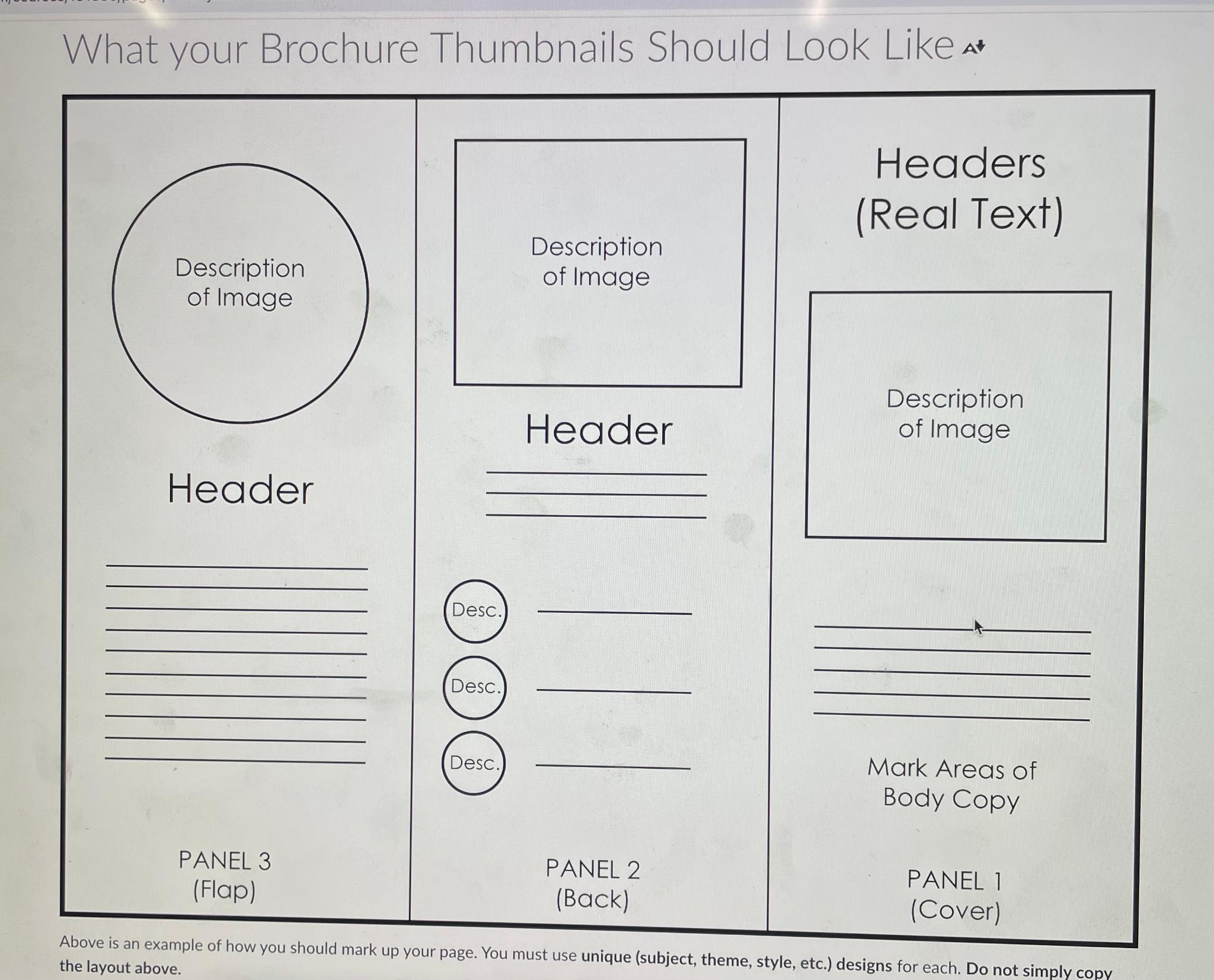 Brochure Thumbnails AssignmentDue Sunday by 11:59pm | Chegg.com