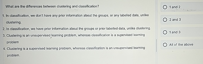 Solved What are the differences between cluslering and | Chegg.com