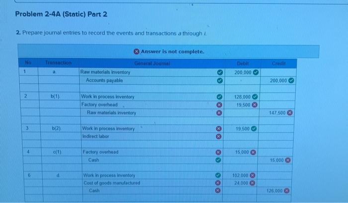 Solved Required information Problem 2-4A (Static) Preparing | Chegg.com