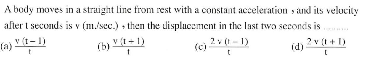 Solved A body moves in a straight line from rest with a | Chegg.com