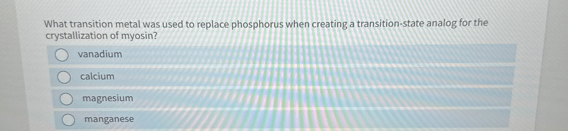 Solved What transition metal was used to replace phosphorus | Chegg.com