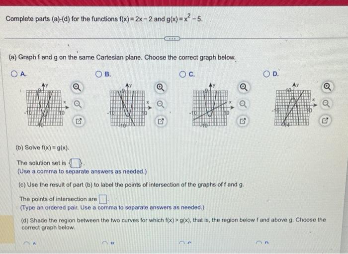 Solved Complete parts (a) - −(d) for the functions f(x)=2x−2 | Chegg.com