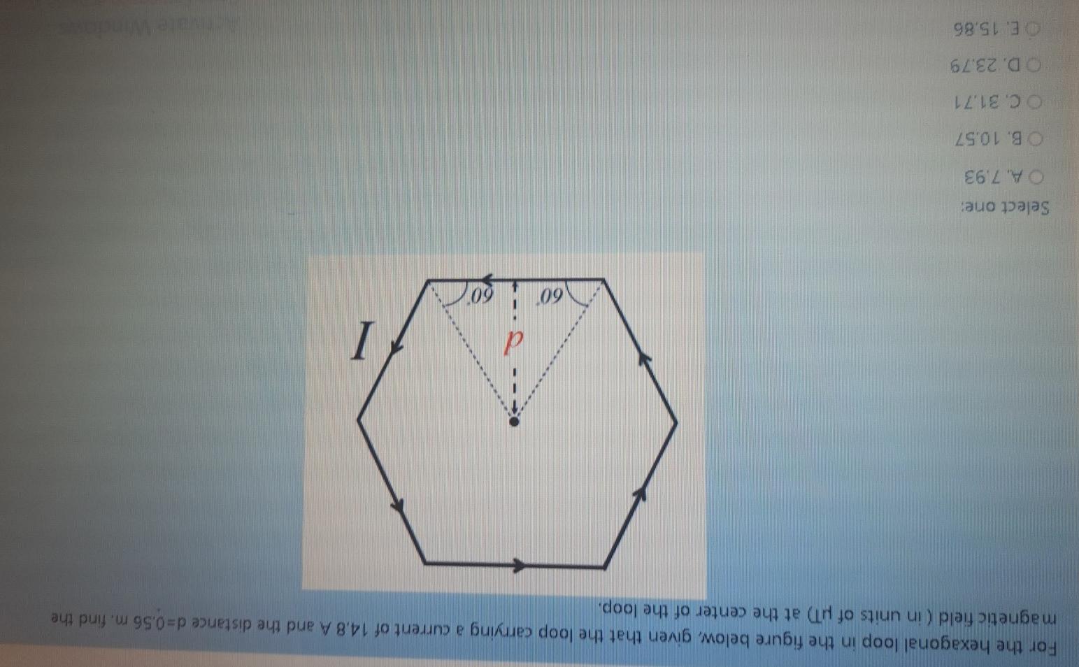 Solved For the hexagonal loop in the figure below, given | Chegg.com