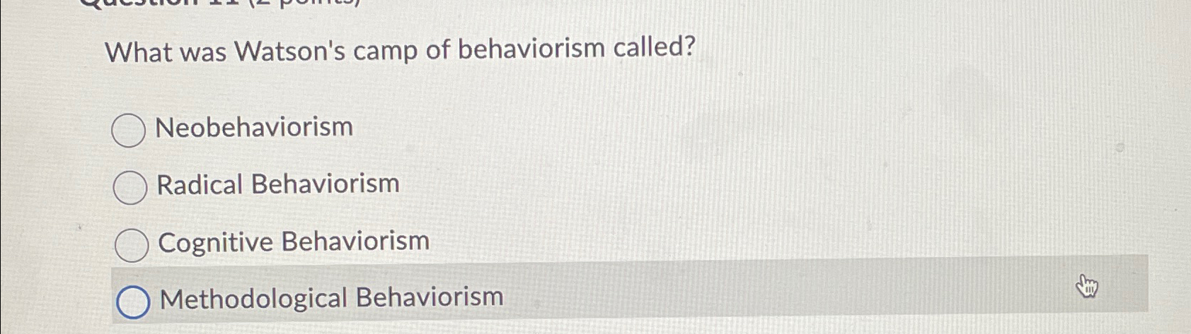 Solved What was Watson's camp of behaviorism | Chegg.com Solved What was Watson's camp of behaviorism | Chegg.com