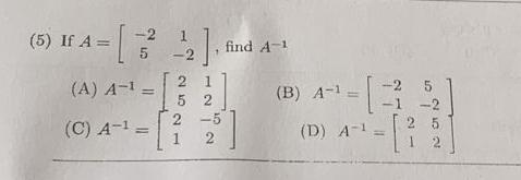 Solved (5) ﻿If A=[-215-2], ﻿find | Chegg.com