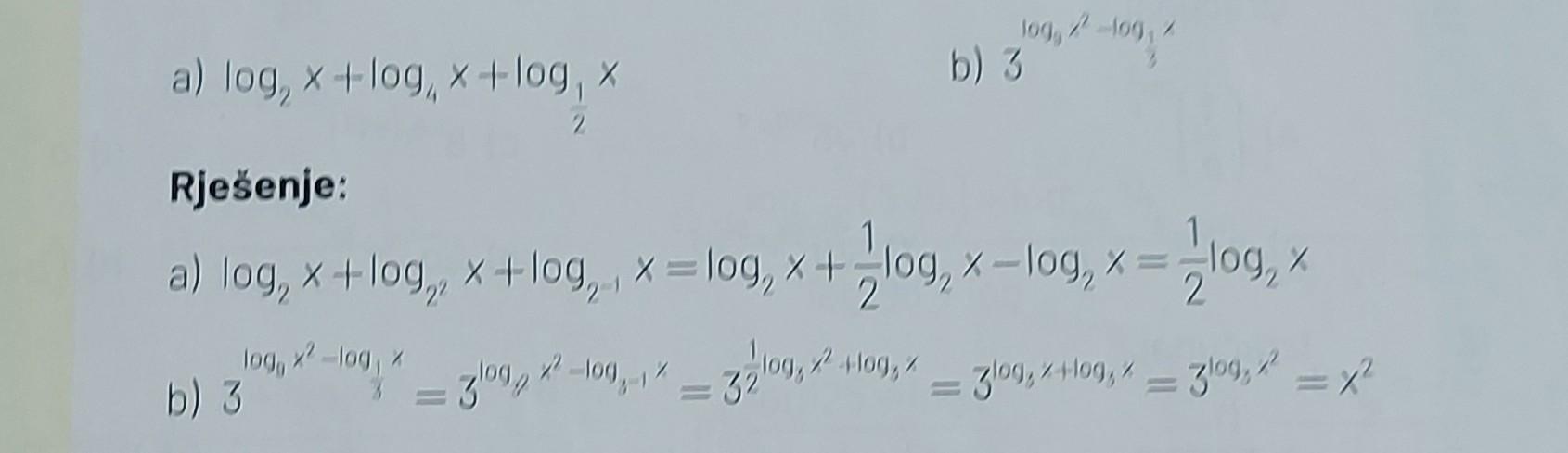 Solved Dokažimo: a) log26=1+log23 b) log3(32)=log32−1 c) | Chegg.com