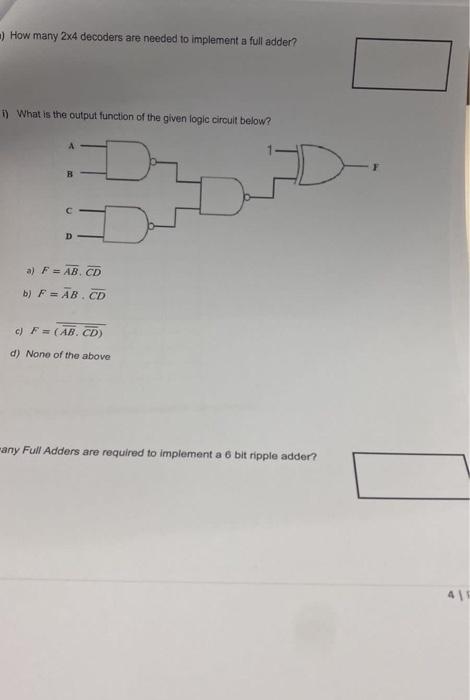 Solved How many 2×4 decoders are needed to implement a full | Chegg.com