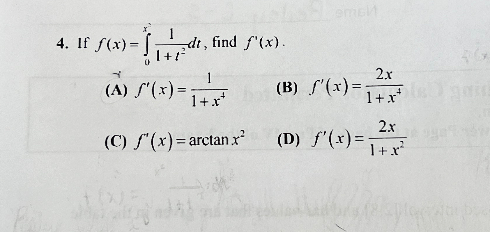 Solved If f(x)=∫0x211+t2dt, ﻿find | Chegg.com