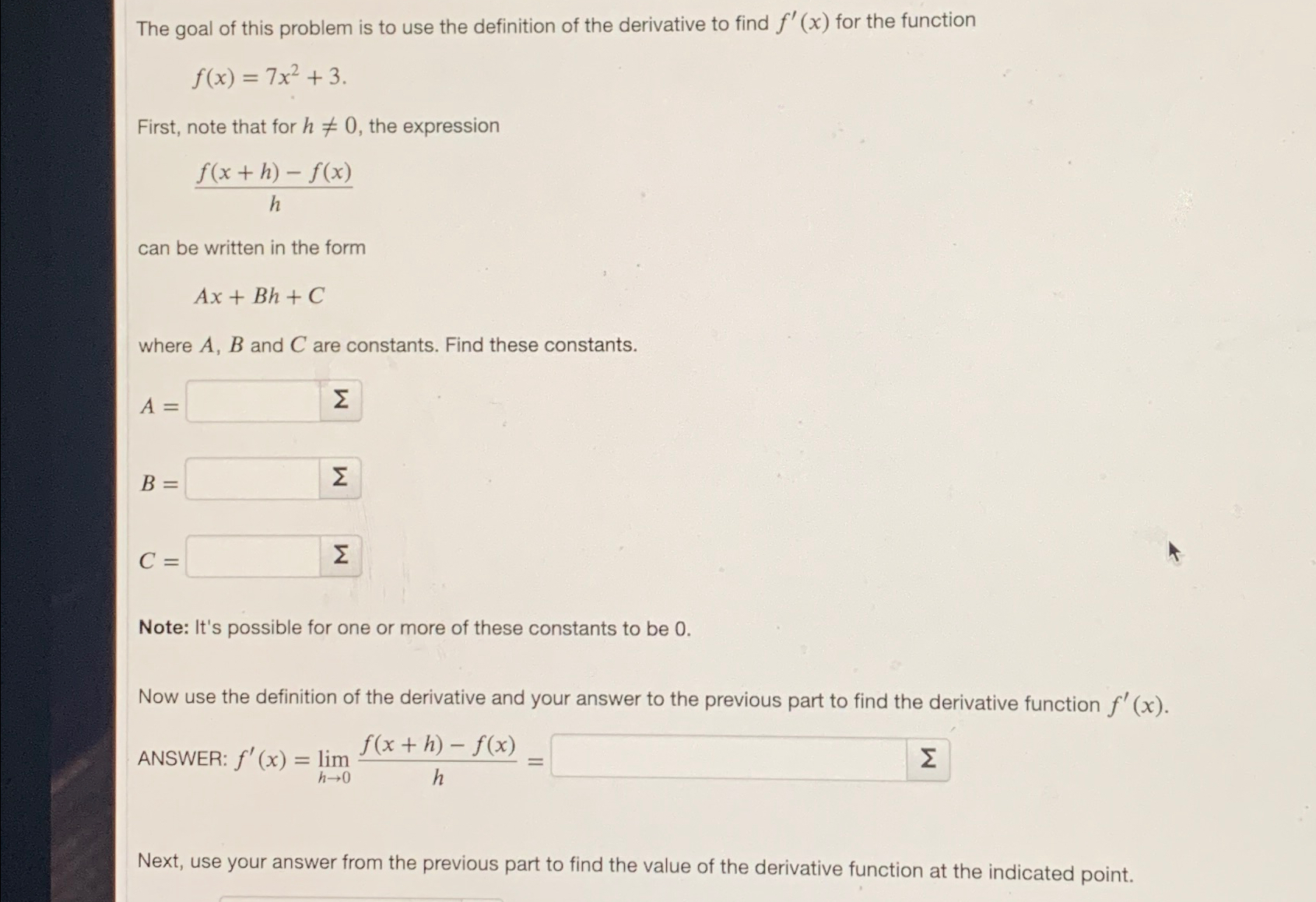 Solved The goal of this problem is to use the definition of | Chegg.com