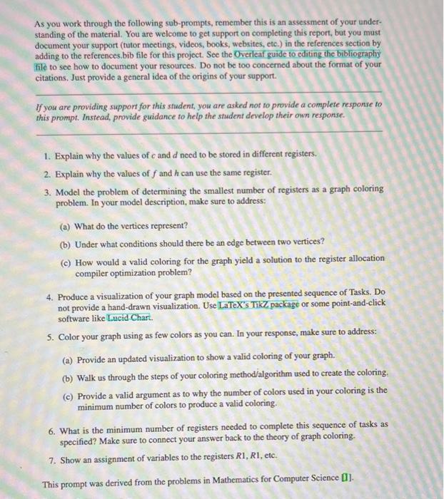 Solved Writing Prompt Register allocation is the process of | Chegg.com