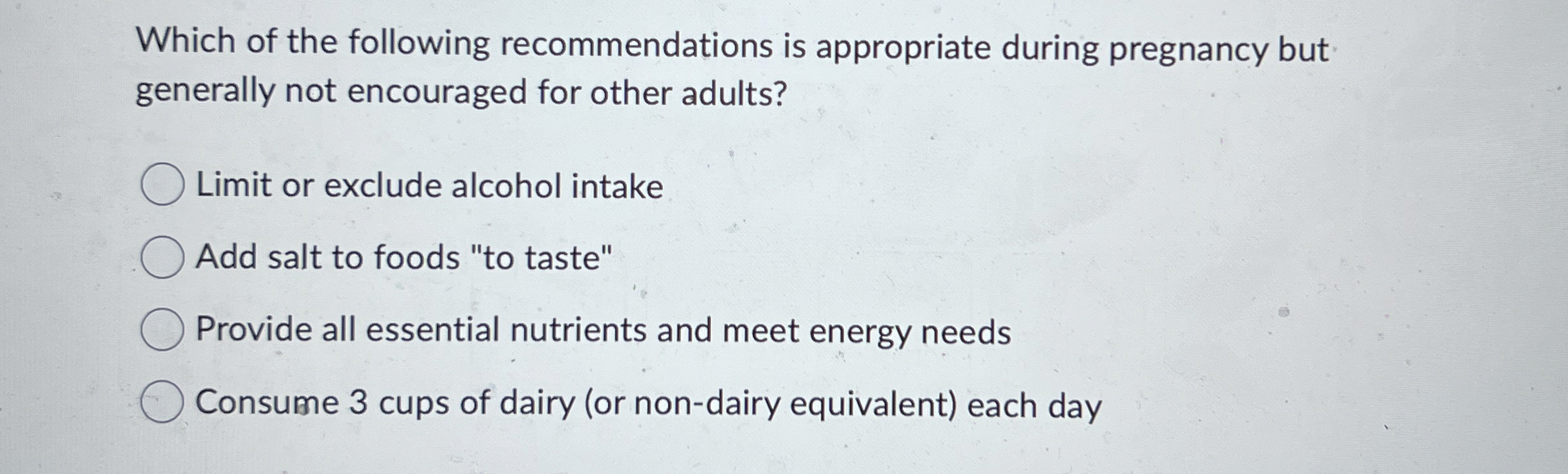 Solved Which of the following recommendations is appropriate | Chegg.com