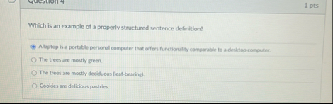 Solved 1 ﻿ptsWhich is an example of a properly structured | Chegg.com
