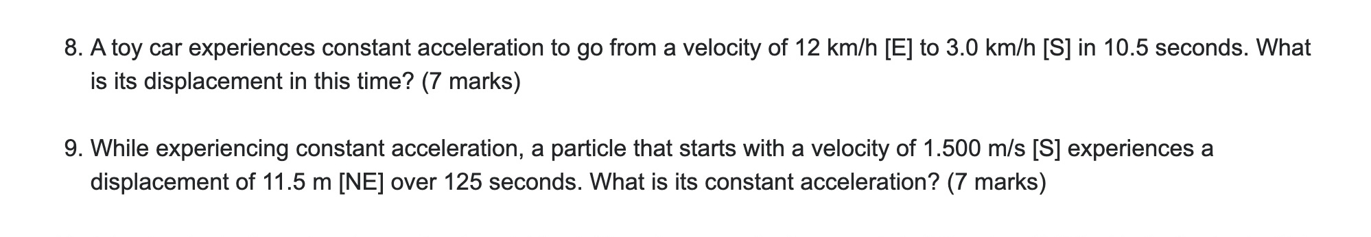 Solved A toy car experiences constant acceleration to go | Chegg.com