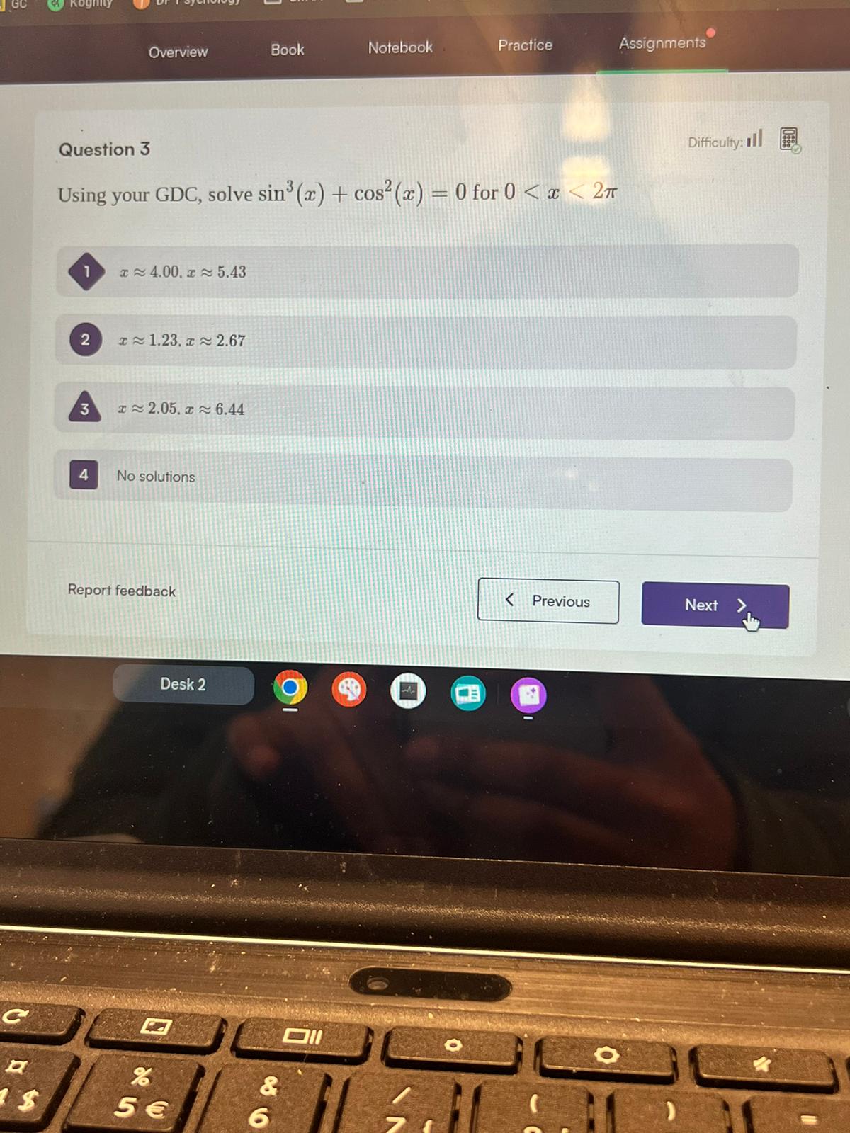 Solved Question 3Using your GDC, ﻿solve sin3(x)+cos2(x)=0 | Chegg.com