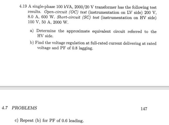 Solved 4.19 ﻿A single-phase | Chegg.com