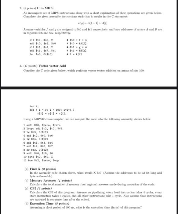 Solved 3. (17 points) Vector-vector Add Consider the C code | Chegg.com