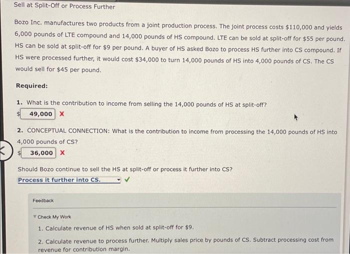 Solved Bozo Inc. manufactures two products from a joint | Chegg.com