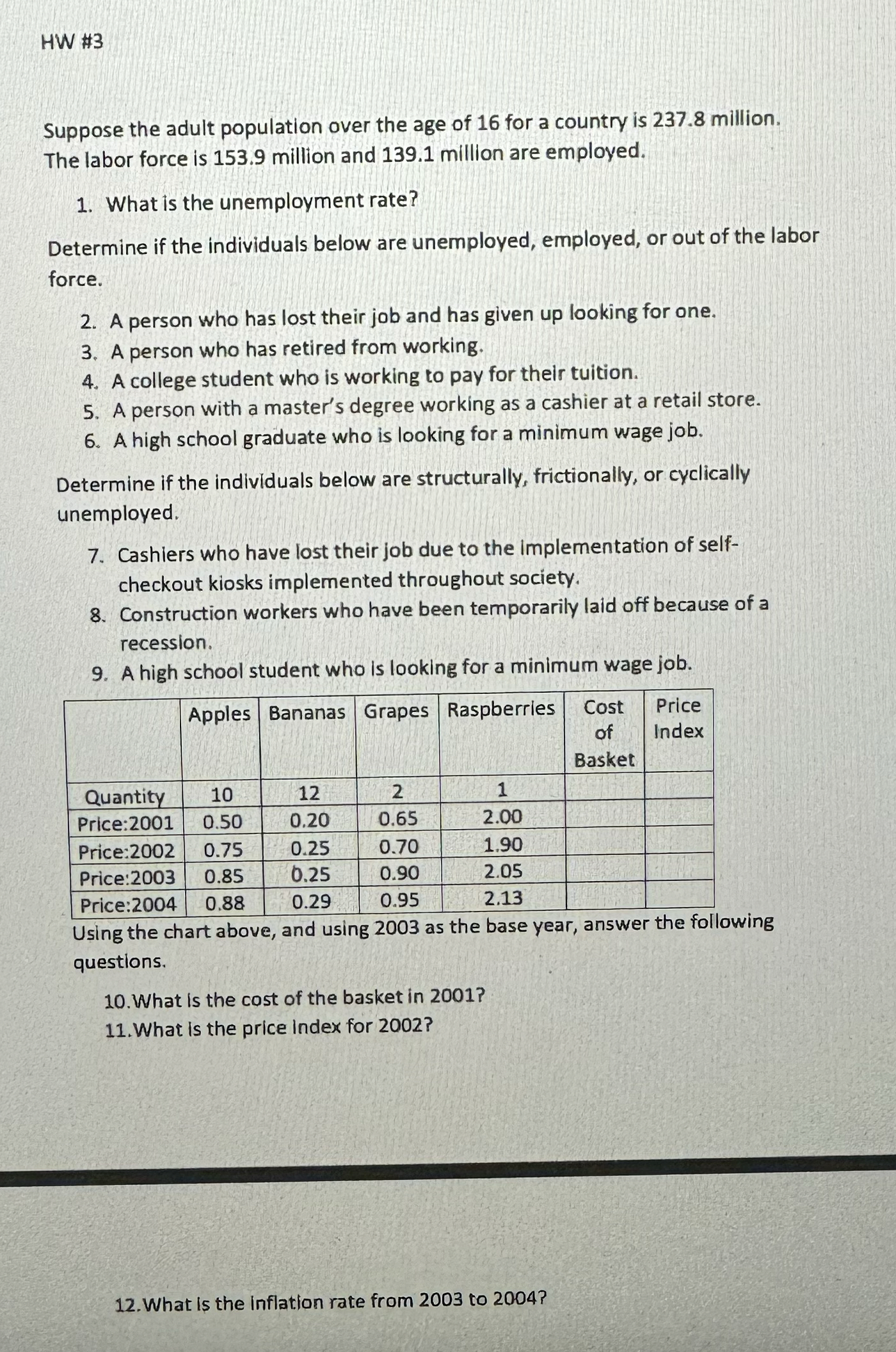 HW #3Suppose the adult population over the age of 16 | Chegg.com