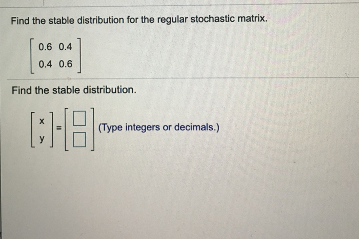 Solved Find the stable distribution for the regular | Chegg.com
