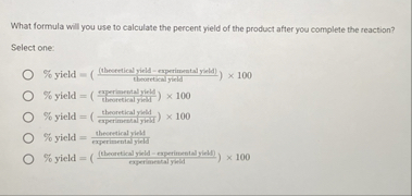 Solved What formula will you use to calculate the percent | Chegg.com