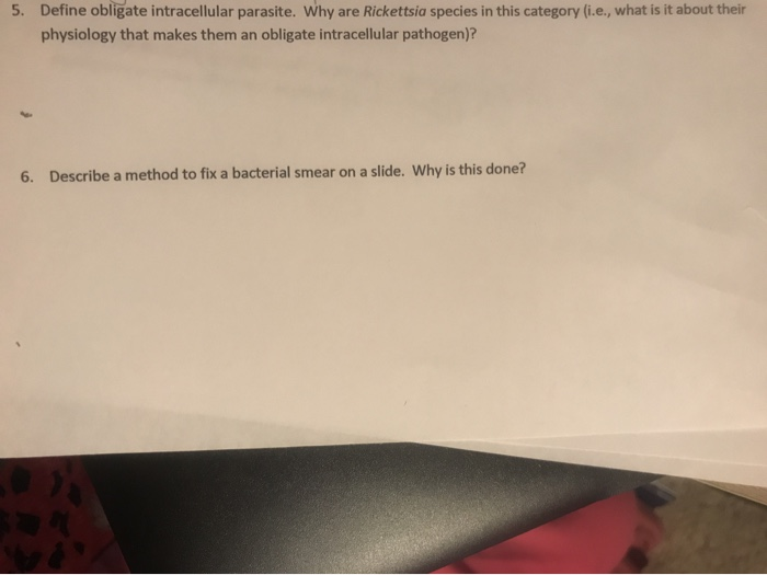 Solved 5. Define obligate intracellular parasite. Why are | Chegg.com