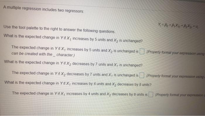 Solved A multiple regression includes two regressors Use the | Chegg.com