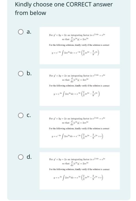 Solved Kindly choose one CORRECT answer from below a. so | Chegg.com