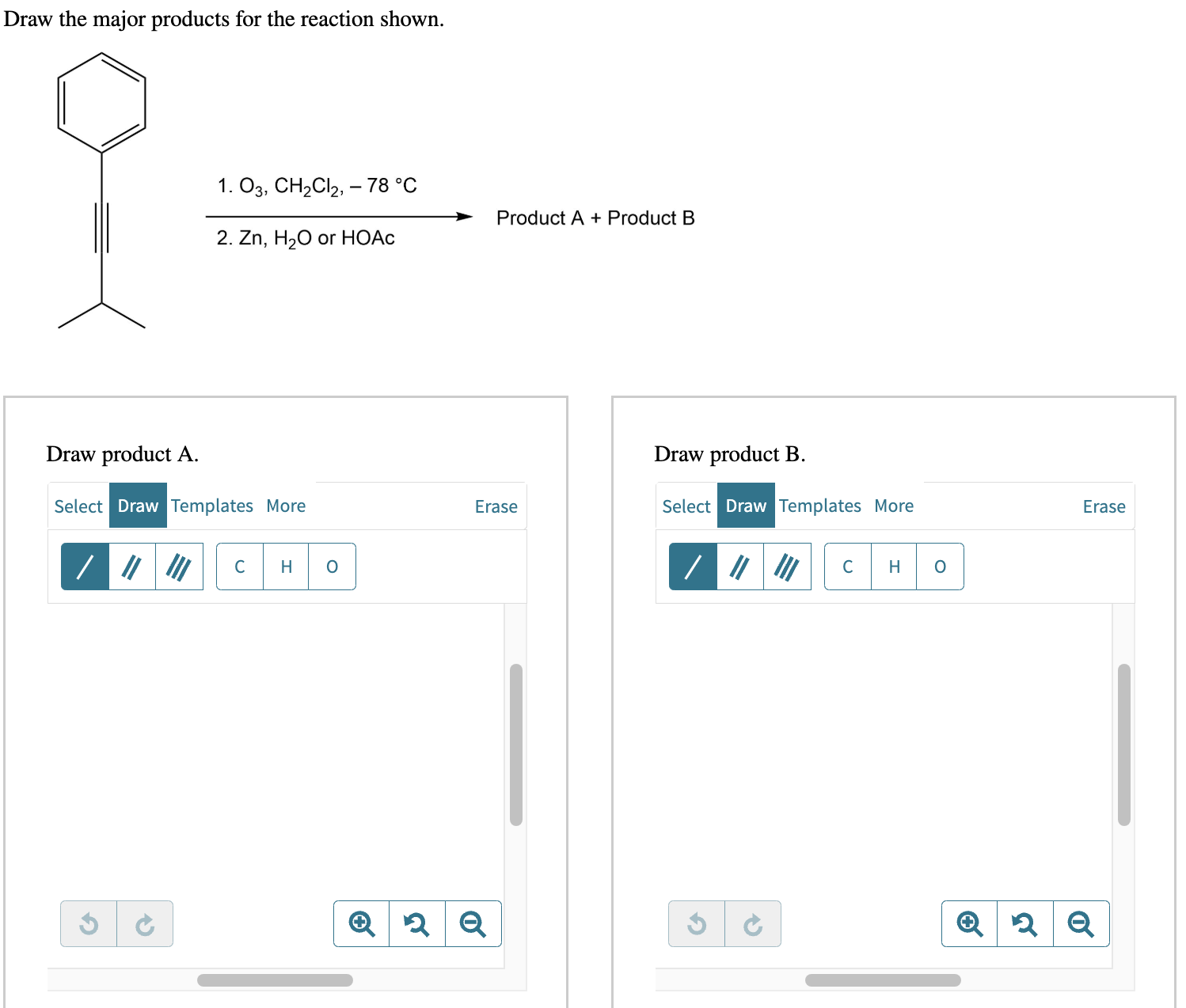 Solved Draw the major products for the reaction | Chegg.com
