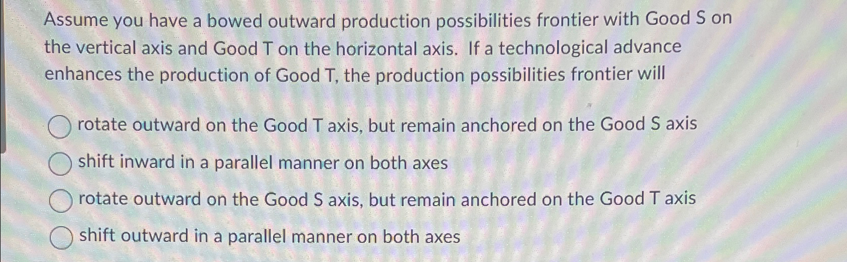Solved Assume you have a bowed outward production | Chegg.com