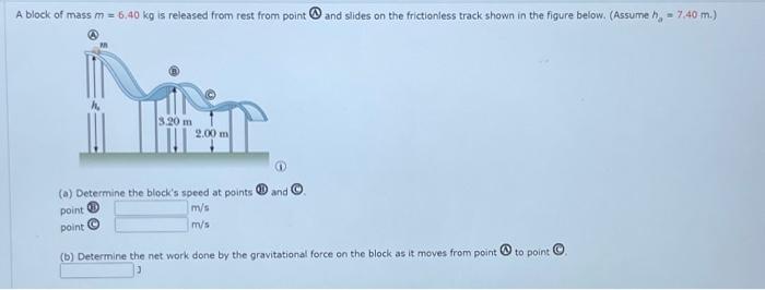 Solved A block of mass m=6.40 kg is released from rest from | Chegg.com