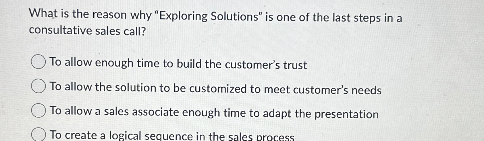 Solved What is the reason why "Exploring Solutions" is one | Chegg.com
