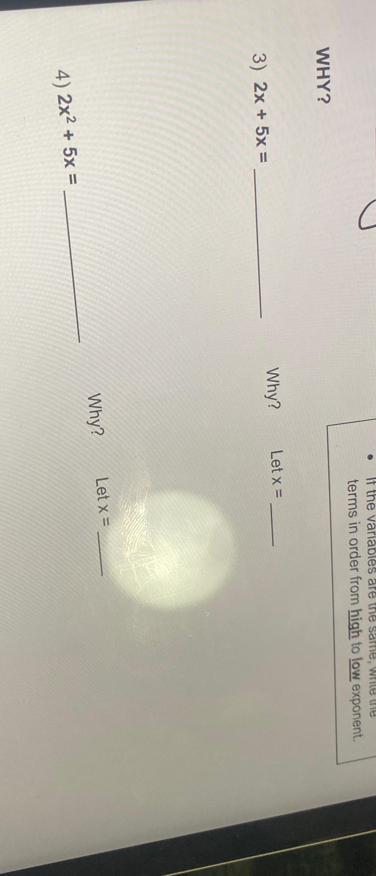 Solved WHY?2x+5x=Why?Let x=2x2+5x=Why?Let x= | Chegg.com