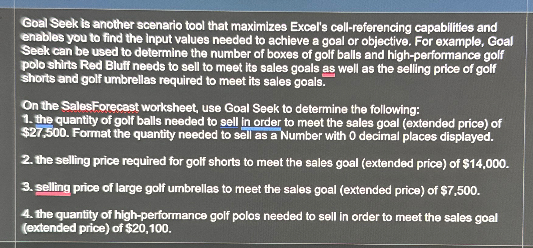Solved Coal Seek is another scenario tool that maximizes | Chegg.com