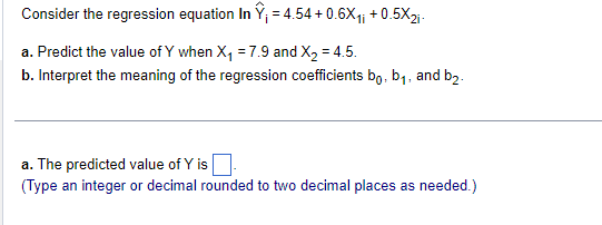 Solved Consider the regression equation | Chegg.com