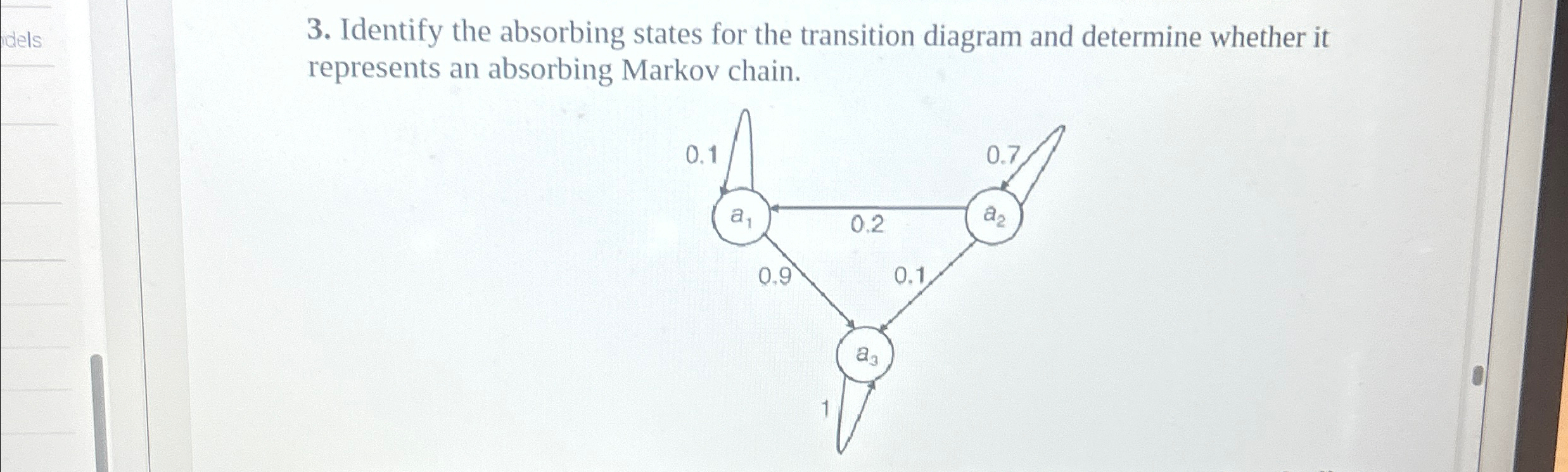 Solved Identify the absorbing states for the transition | Chegg.com
