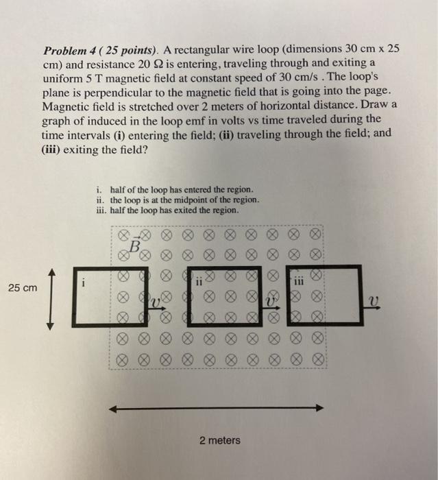 Solved Problem 4 ( 25 points). A rectangular wire loop | Chegg.com