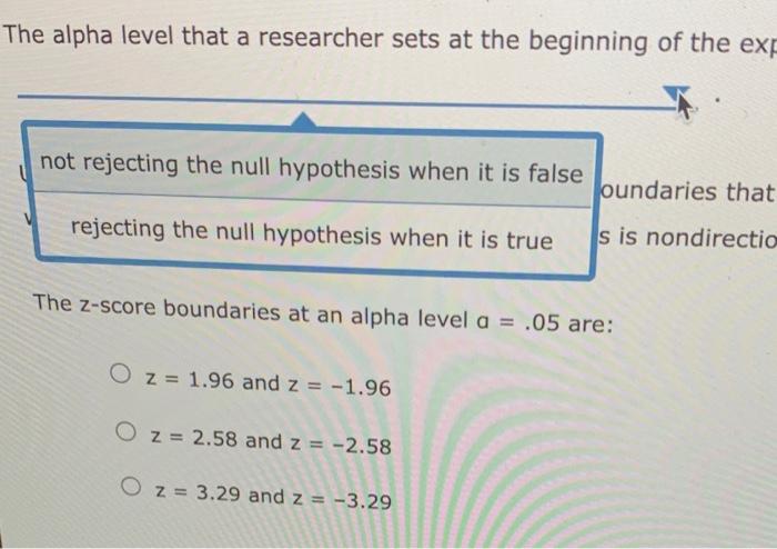 Solved 3. Alpha level and the critical region The alpha | Chegg.com