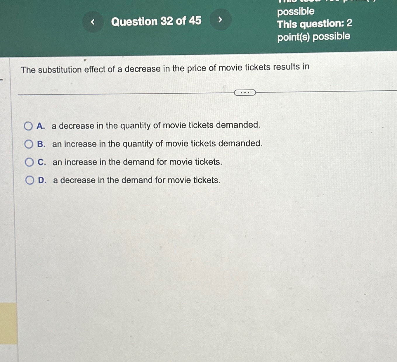Solved Question 32 ﻿of 45possibleThis question: 2point(s) | Chegg.com