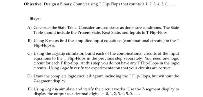 Solved Objective Design A Binary Counter Using T Flip Flops