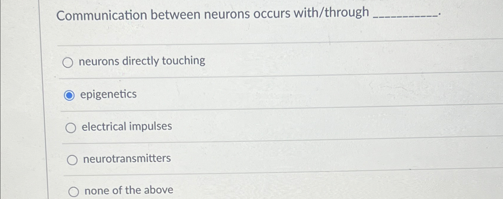 Solved Communication between neurons occurs | Chegg.com