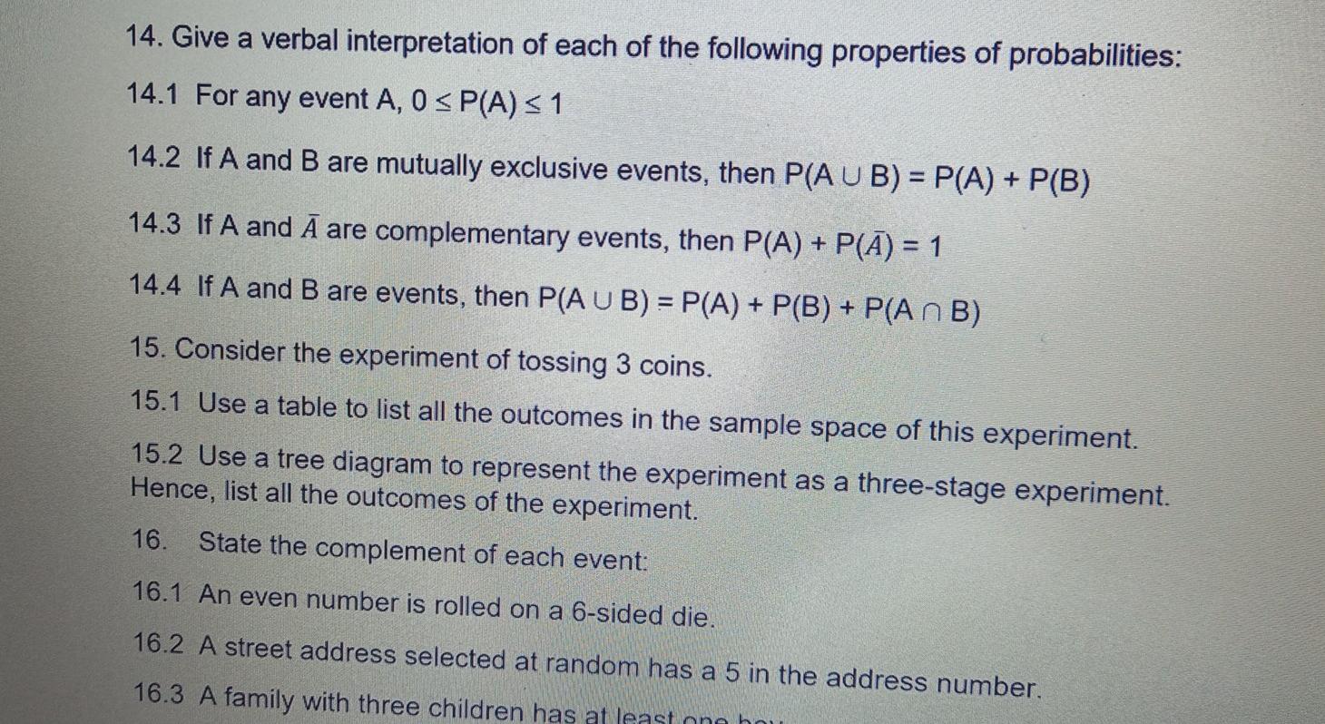 Solved 14. Give a verbal interpretation of each of the | Chegg.com