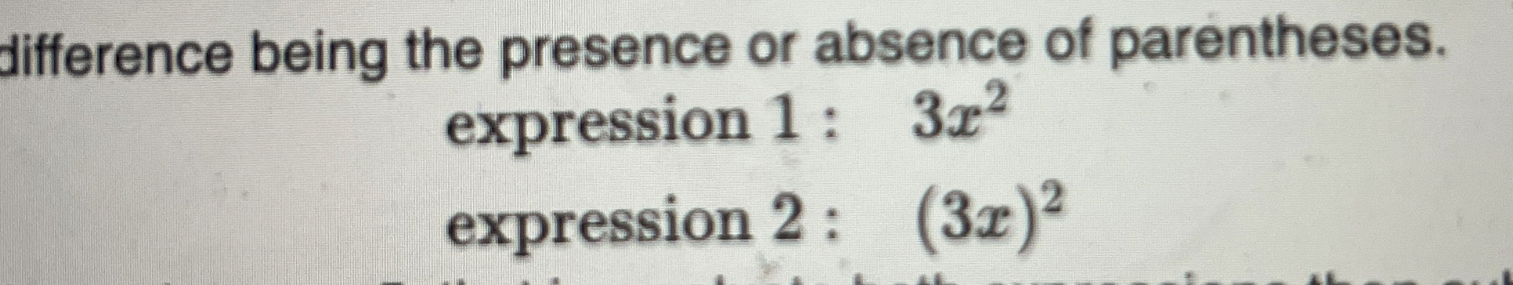 Solved difference being the presence or absence of | Chegg.com