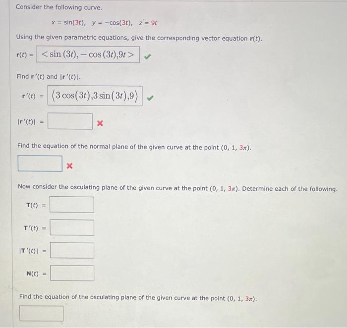 Solved Consider the following curve. | Chegg.com