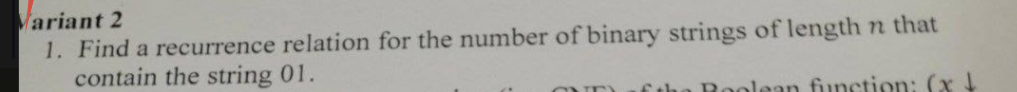 Solved Find a recurrence relation for the number of binary | Chegg.com