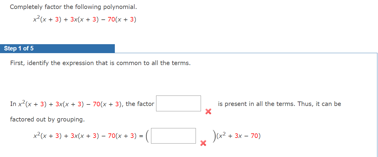 Solved Completely factor the following | Chegg.com