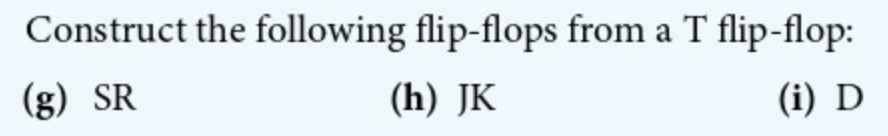 Solved Construct the following flip-flops from a T | Chegg.com