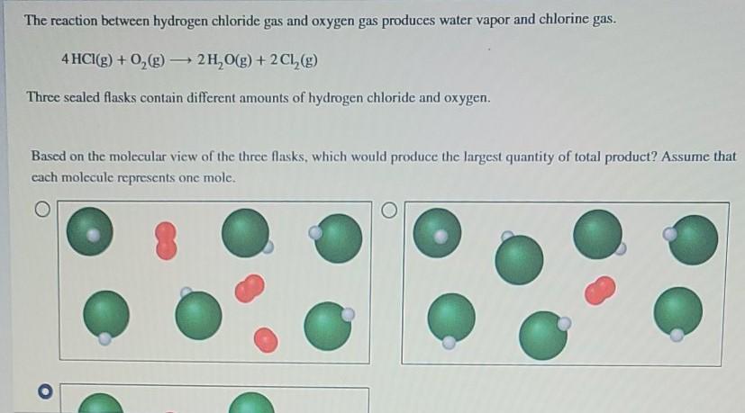 Solved The reaction between hydrogen chloride gas and oxygen | Chegg.com